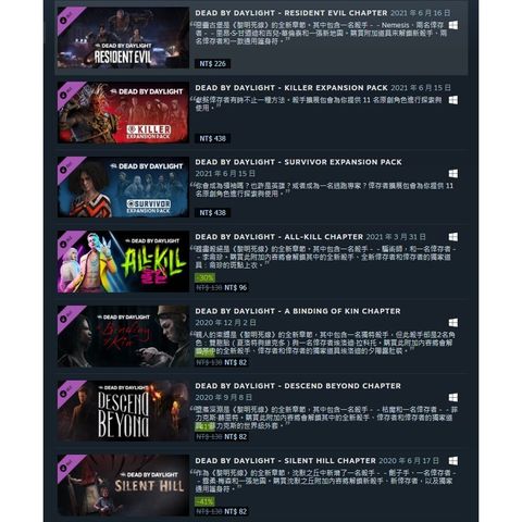 【夯夯熊電玩】 PC DBD 黎明死線 黎明殺機 資料片 Dead by Daylight Steam版(數位版)