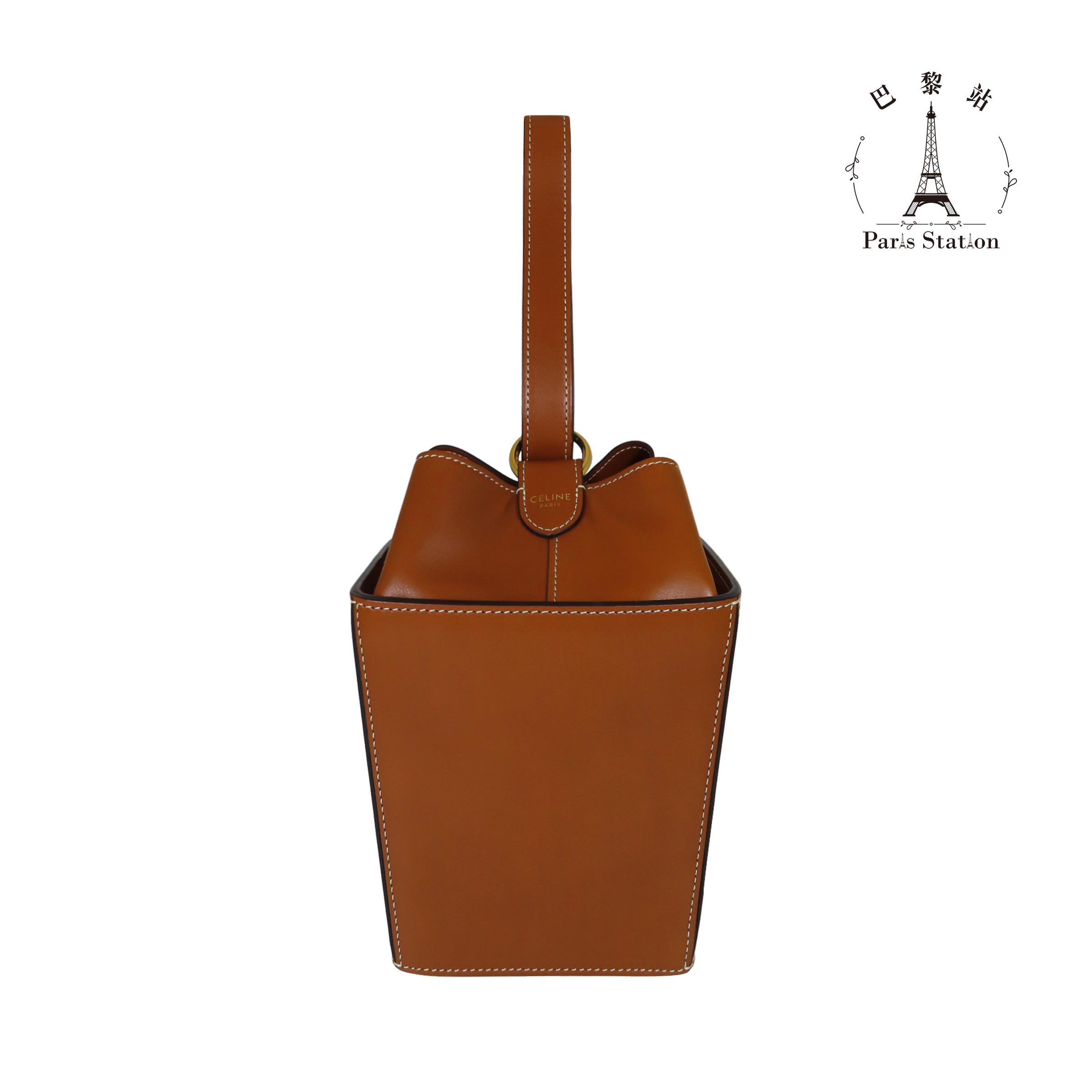 CELINE 焦糖色Strap Box 手提爆米花桶包 – 巴黎站商店