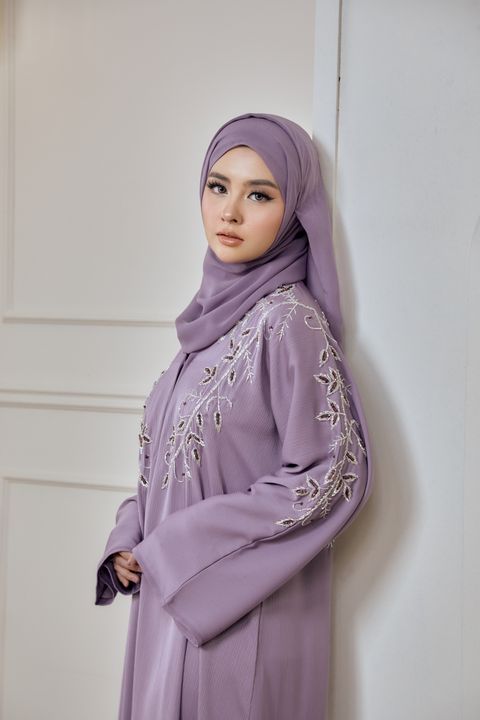 Hanan Dubai Luxe Abaya Lilac – Abayafyqamustafa.co
