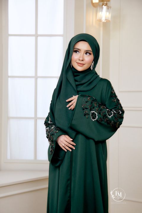 Hayaa Dubai Luxe Emerald Green – Abayafyqamustafa.co