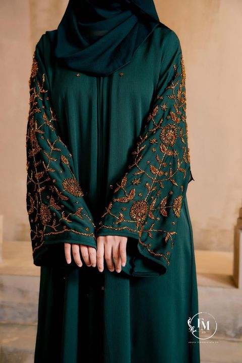 Faliha Dubai Luxe Emerald Green – Abayafyqamustafa.co