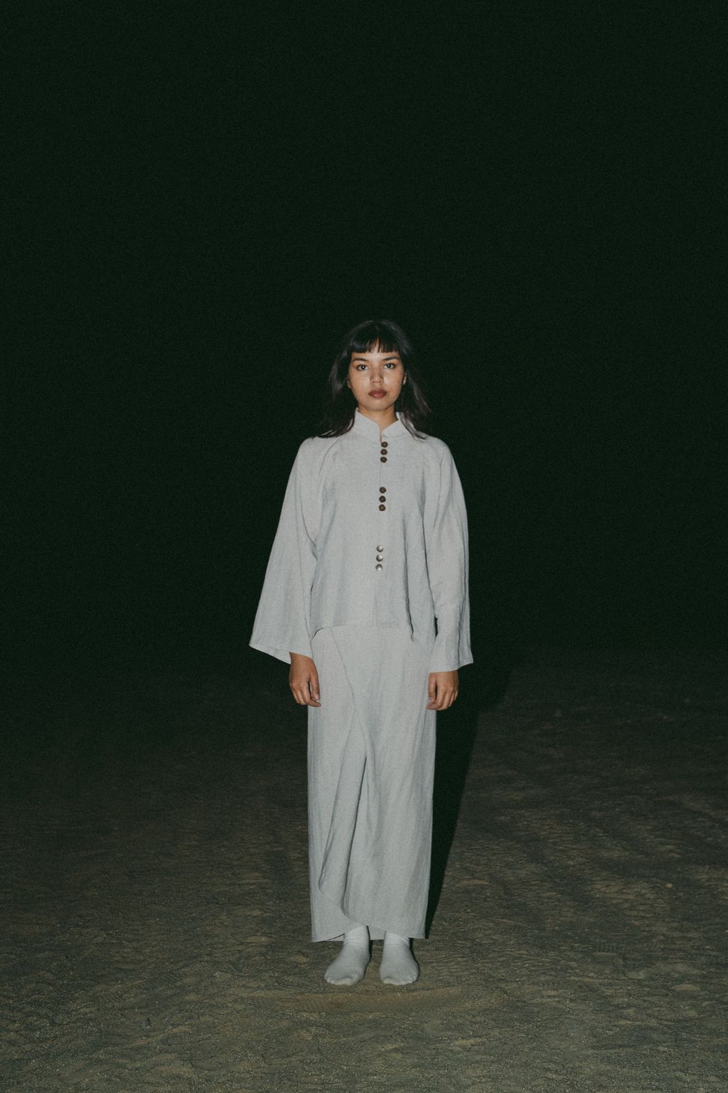 Embun Set Top And Skirt — Greyish Blue Kalmhs