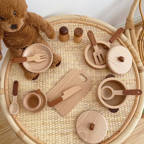 T8030 Wooden Kitchen Tableware Set Toy – TotStyle Co.