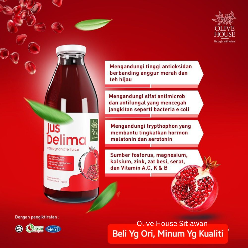 OH - JUS DELIMA 750ML (Khasiat Jus Delima Olive House 100% Organik ...