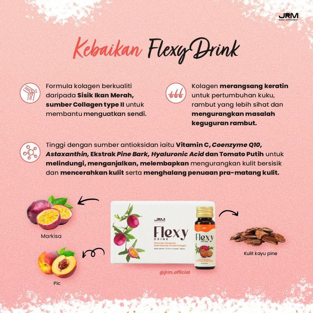 JRM - FLEXY DRINK 480ML (Untuk Saraf, Rambut, Kuku dan Colagen Mencerahkan Kulit) – Izamo ...
