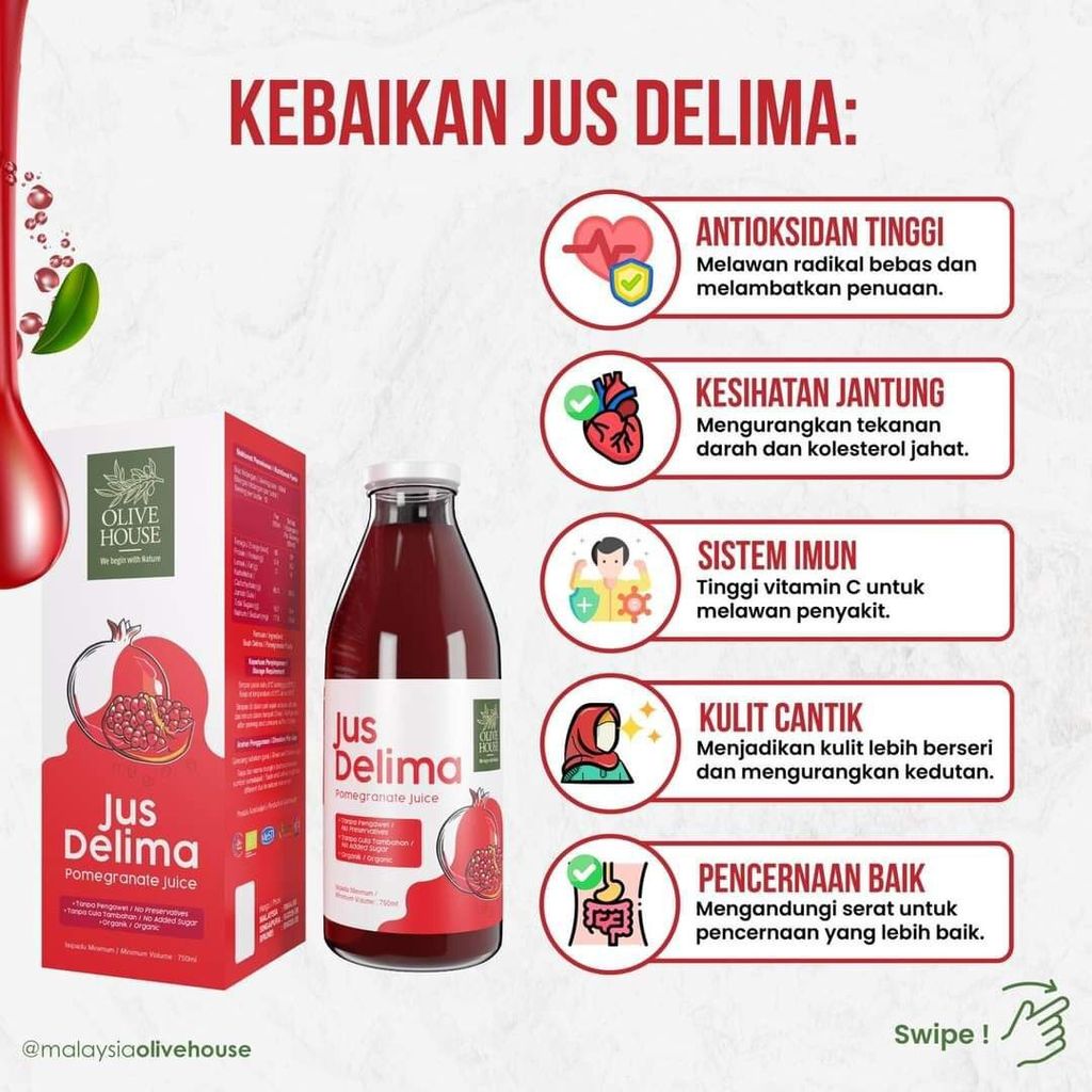 OH - JUS DELIMA 750ML (Khasiat Jus Delima Olive House 100% Organik ...