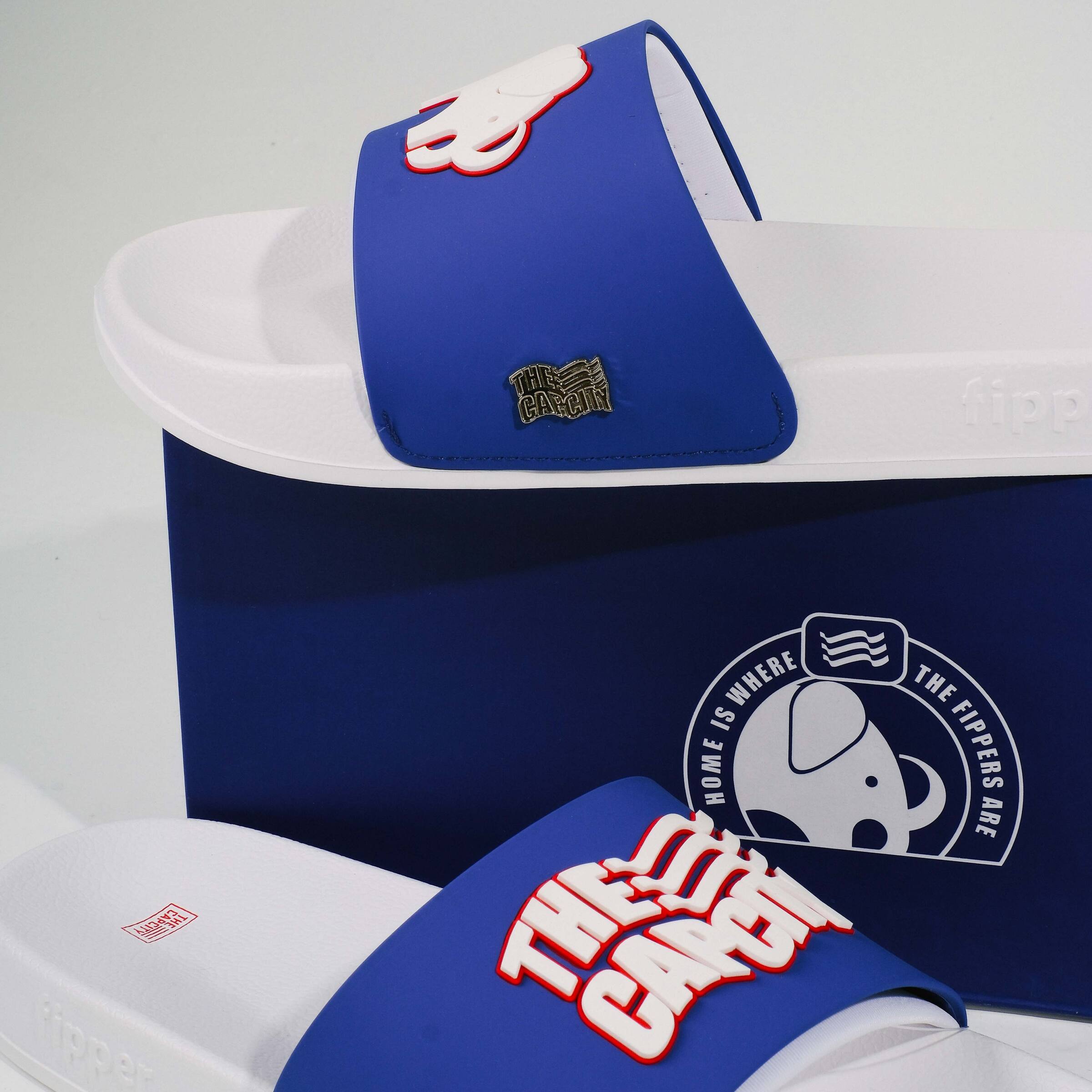 TCC X FIPPER SLIP ON - BU/WH – The Cap City