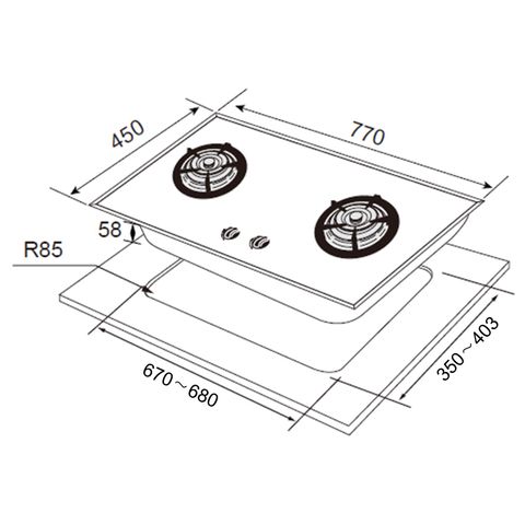 【喜特麗JTL】JT-2009A 雙口玻璃檯面｜強化玻璃面板｜鑄鐵爐架｜精準控制瓦斯開關｜機身折唇加大化設計 – 康廚居家－廚衛設備的第一品牌｜Takara琺瑯廚具｜瓦斯爐｜抽油煙機