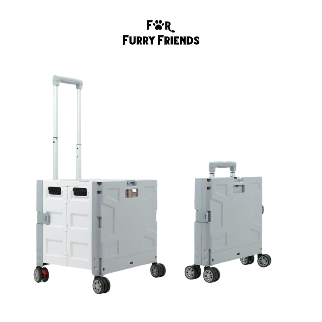 Foldable Shopping Trolley Large Cart (New Design With Hidden Cover) 50L ...