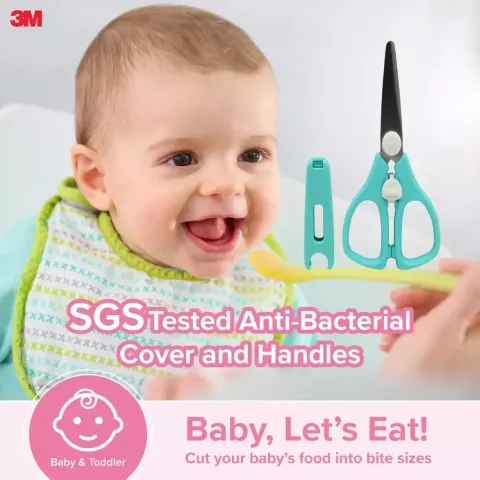 3M Scotch Multi-Purpose Portable Baby Food Scissors - Antibacterial ...