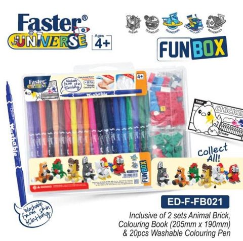 Faster Stationery Gift Set Hadiah Universe Funbox Bricks With Colouring ...