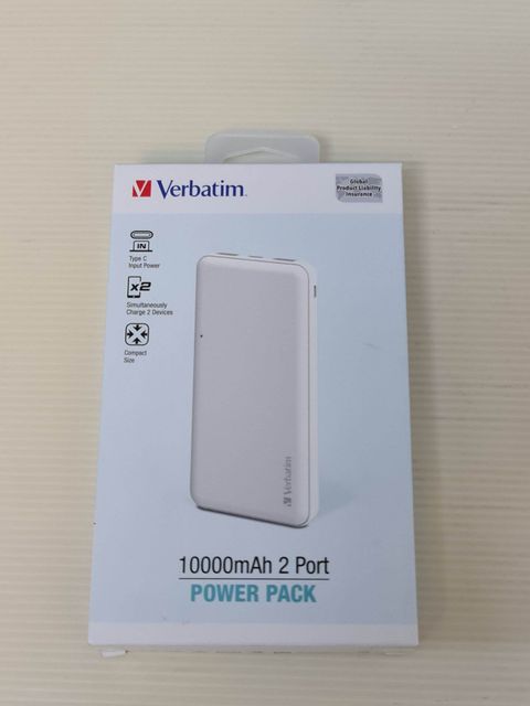 Verbatim Powerbank 10000mAh Grid Pattern Power Pack Dual Input/Output ...