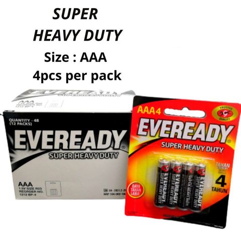 EVEREADY Battery HD Heavy Duty or SHD Super Heavy Duty AA / AAA ...