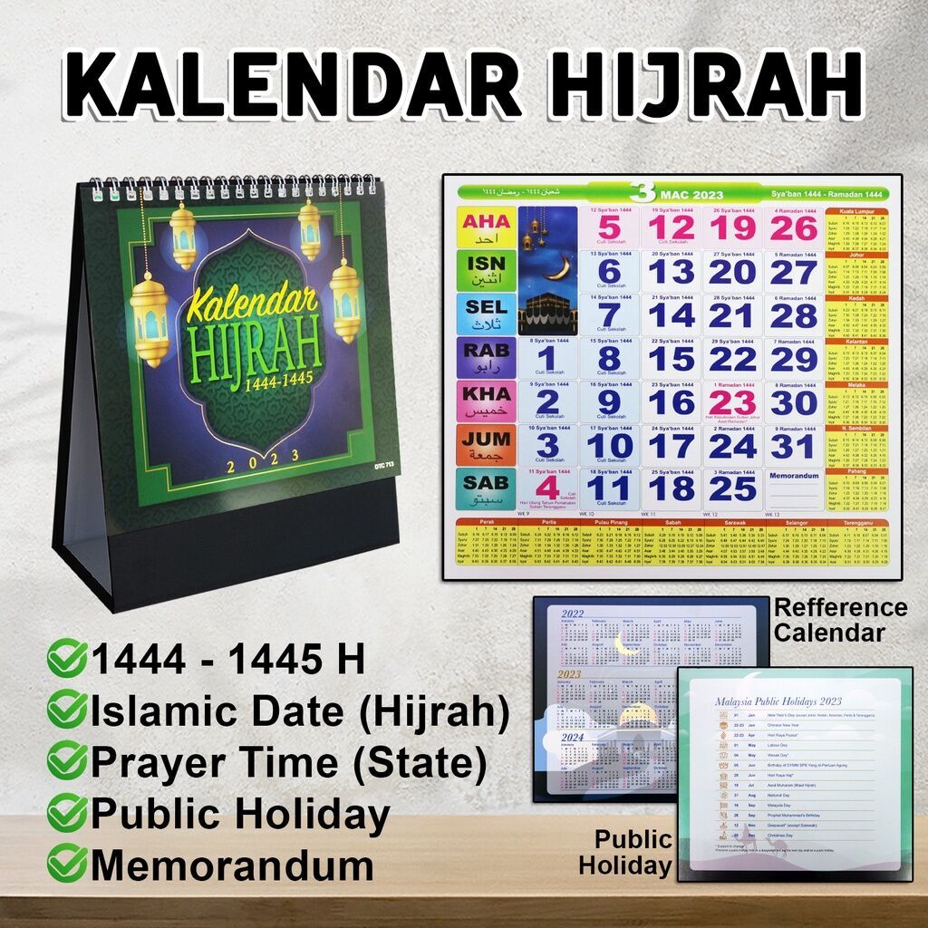 Calender 2024 Malaysia Public Holiday With Lunar / Islamic Date / Desk ...