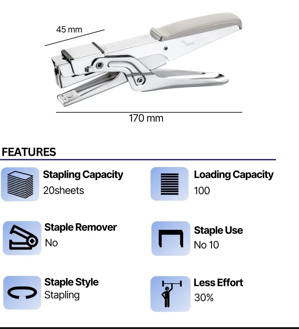 Kangaro Plier Stapler HP-10 use No10 bullet / HP-45 Kangaroo HP45 use ...