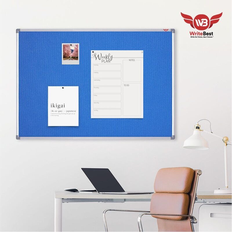 WriteBest Foam Notice Board with Aluminium Frame