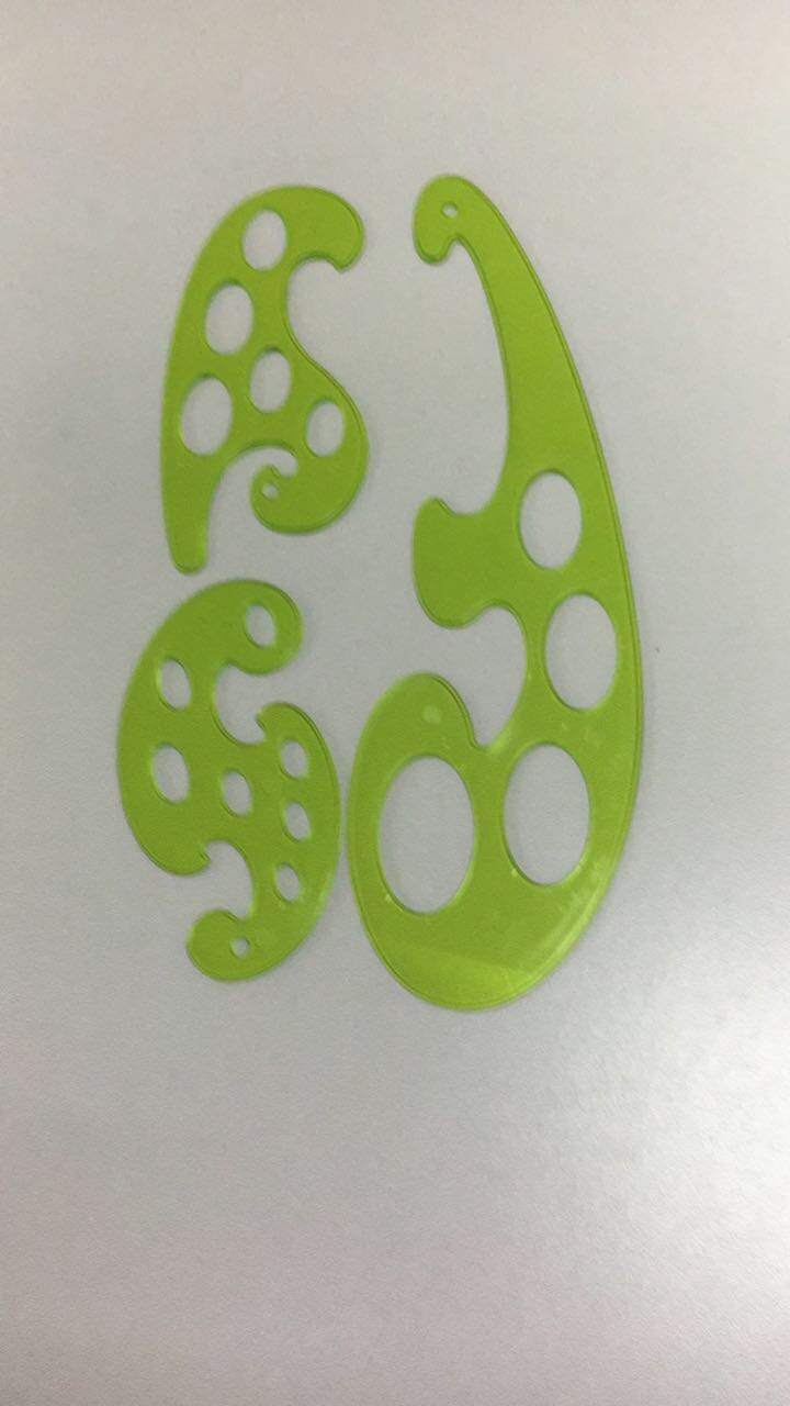 French Curve Fashion Designer Drafting Drawing Ruler 3pc Set with Oval ...