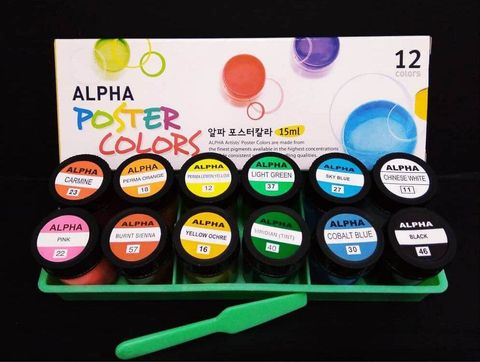 Alpha Poster Colors Set Of 12col / 15ml – LuckyTulis