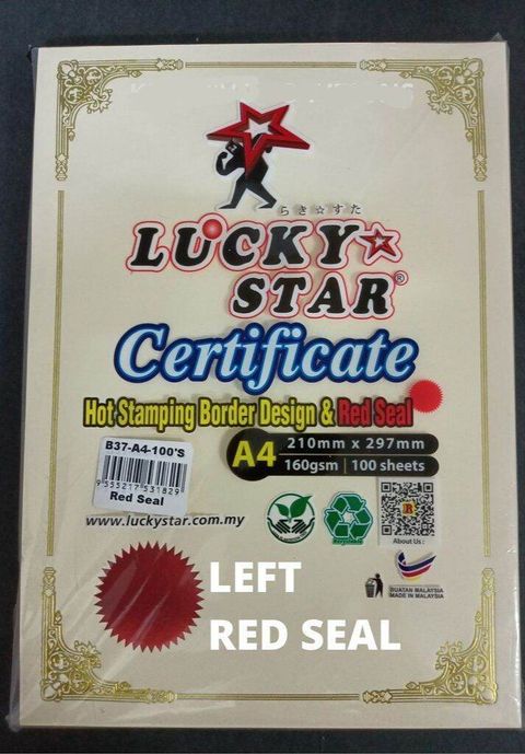 LuckyStar A4 Certificate Paper 100sheets Kertas Sijil Jenis Warna Cream ...