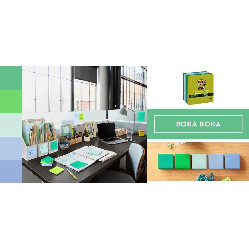 3M Post-it Super Sticky Notes Cube Rio Collection 3x3 [90s x 5 Pads ...