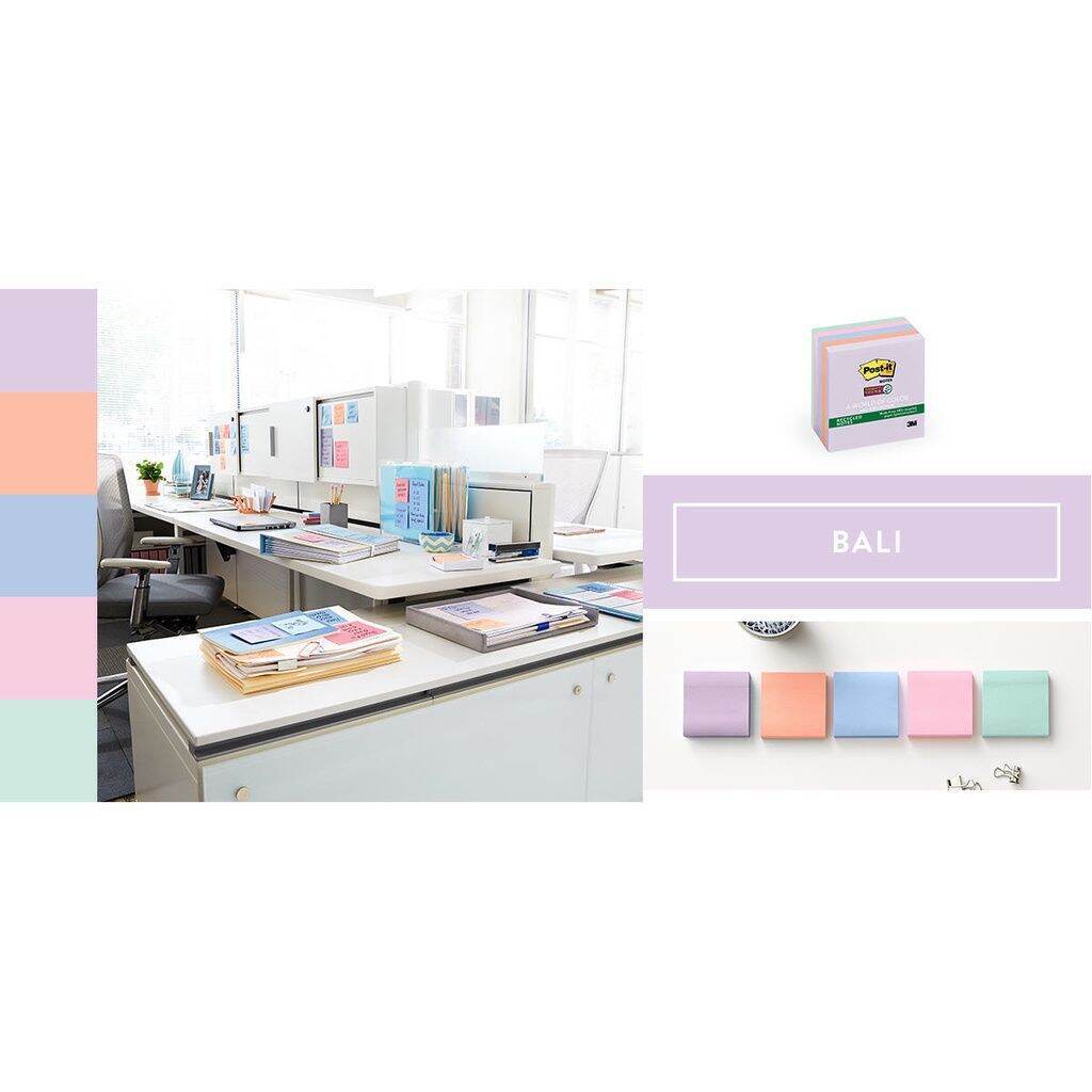 3M Post-it Super Sticky Notes Cube Rio Collection 3x3 [90s x 5 Pads ...