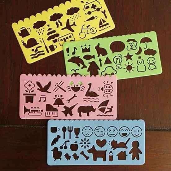 Plastic Template Drawing Geometric Shape Pembaris Penggaris Bentuk ...