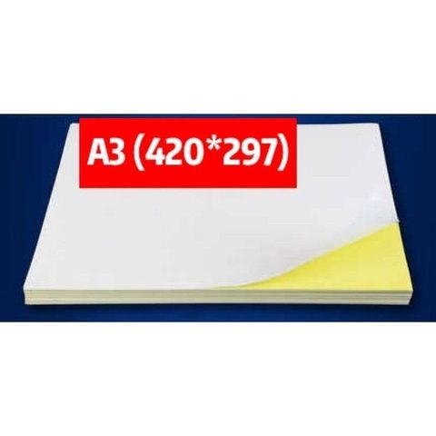 White Matt A3 Sticker Self-Adhesive White Simili / Matt Sticker 10pcs ...