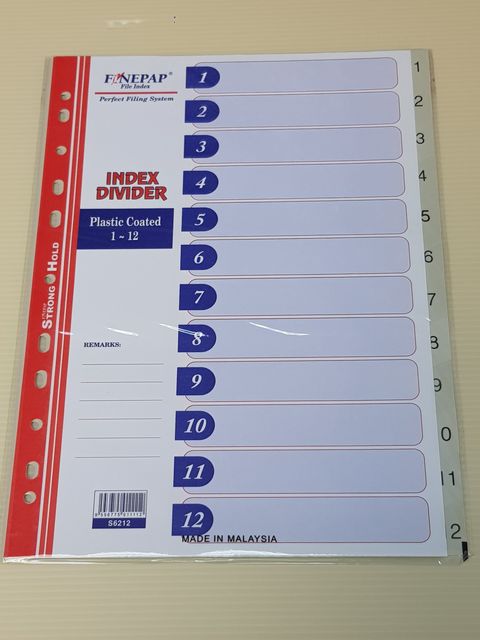 A4 PP Index Divider PP / COLOR & GREY / Plastic Index Divider ...
