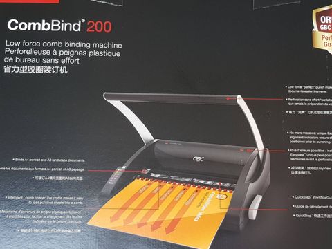 GBC CombBind 200 - Heavy Duty Office Plastic Comb Binding Machine (20 ...