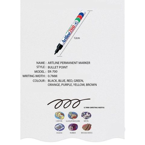 Artline 700 High Performance Permanent Marker | 0.7mm – LuckyTulis