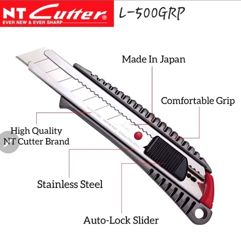 NT Cutter L-500GRP Heavy Duty Aluminium Auto Lock Pisau Japan – LuckyTulis
