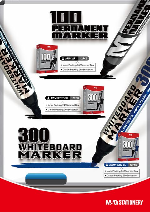 M&G Marker Jumbo Tip 100 Permanent / 300 Whiteboard – LuckyTulis