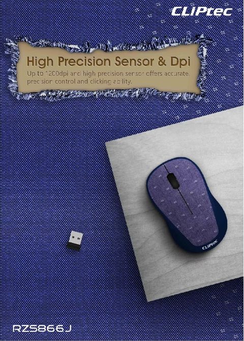 CLiPtec Wireless Silent Mouse XILENT-J RZS866J 1200dpi 2.4Ghz Support ...