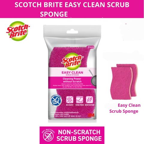 3M Scotch-Brite Easy Clean Antibacterial Scrub Sponge - Scratch Free ...