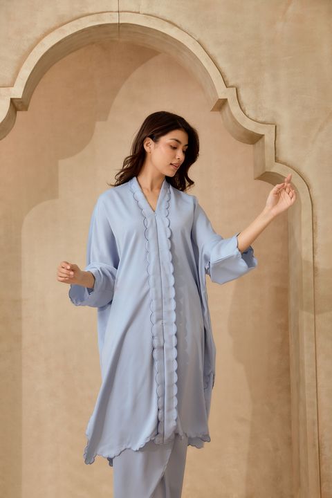 SANTUBONG KEBAYA EMBROIDERED SKY BLUE – Inayahco