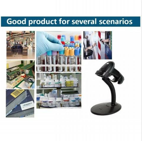1D 2D CMOS WIRE HANDHELD BARCODE SCANNER WITH STAND – Biz Link Security ...