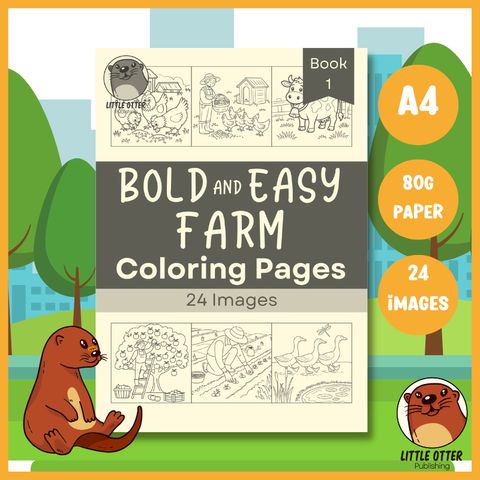 Bold And Easy Colouring Book/Pages For Kids - (A4 | 24 Images | 80gsm ...