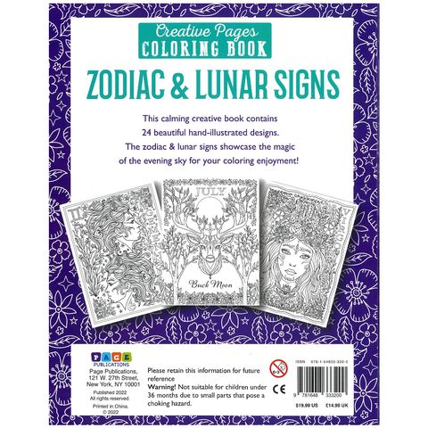 Creative Colouring Book - Zodiac & Lunar Signs – Junior Page