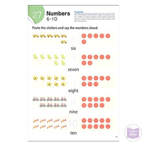 Kumon Counting With Stickers 1-10 – Junior Page