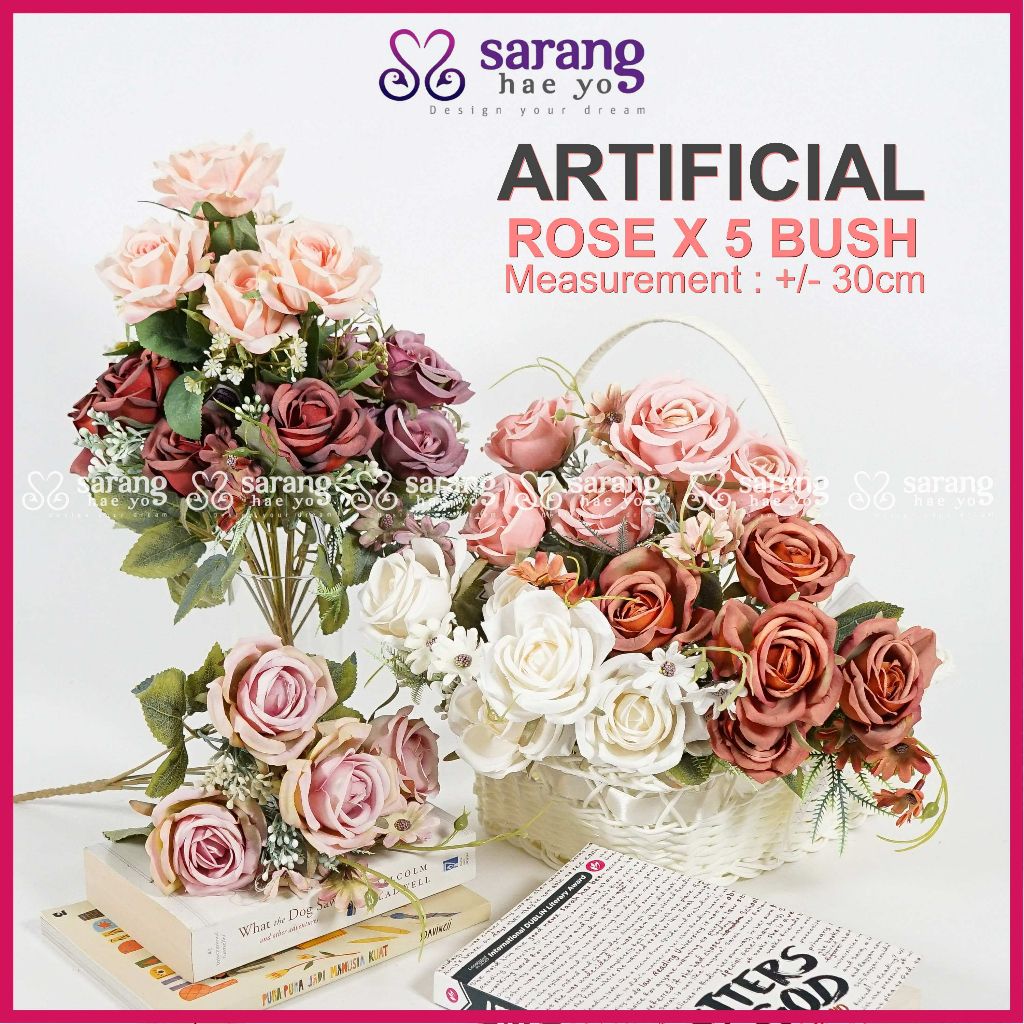 Exclusive Ros Velvet Flower Decoration | Bunga Ros Velvet [FSY05328 ...