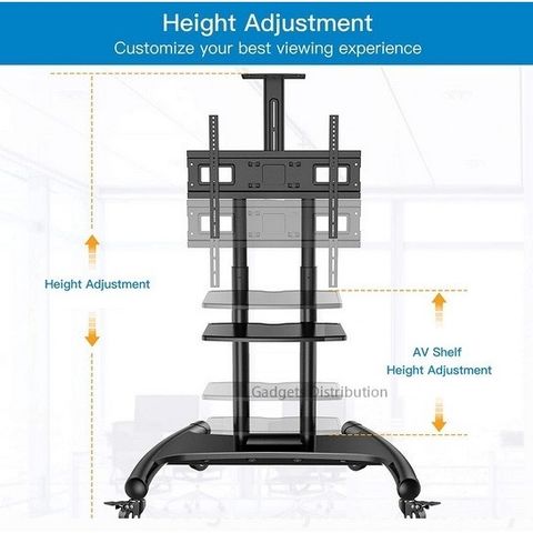 w/ Top Shelf SM AVA1500-60-1P 32 to 70 inch Portable TV Trolley Stand ...