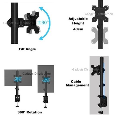 SM M061 10 - 32 inch Single Computer Short Monitor Arm TV Mount Arm ...