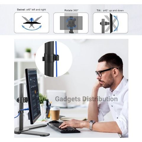 SM M071 40cm 14 - 32 inch 40cm Pole Single Short Monitor TV Arm Desk ...