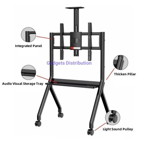 FD580 Heavy Duty 42 - 100 inch Portable Mobile TV Trolley Stand Cart FD ...