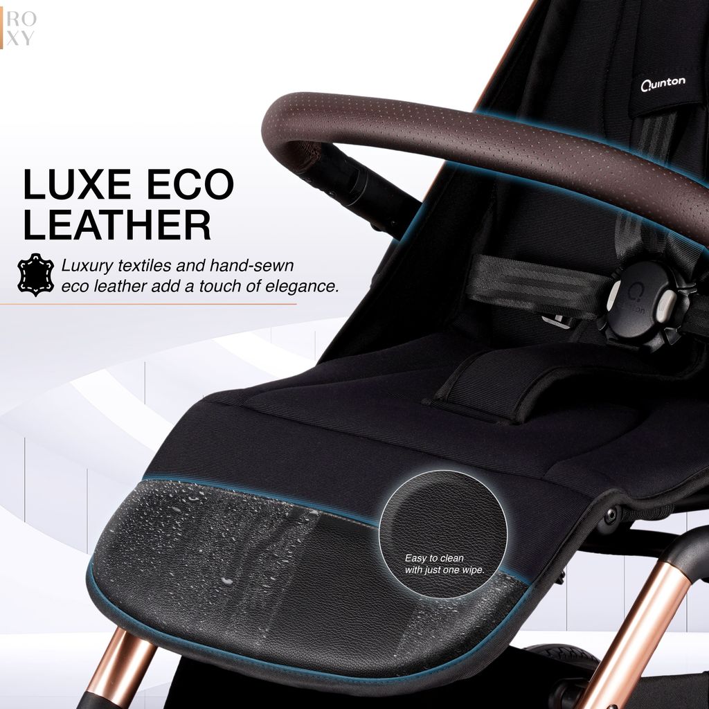 Quinton Roxy Rose Gold/Black Frame Auto Fold Stroller – Aishah Baby Store