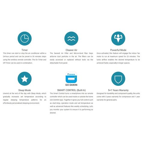 DAIKIN 1.0-3.0HP Standard Non Inverter Air Conditioner FTV-PB Series ...