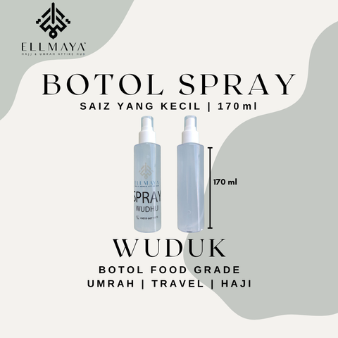 ELLMAYA: Botol Spray Wuduk 240ml Food Grade Umrah Travel Haji – Butik ...