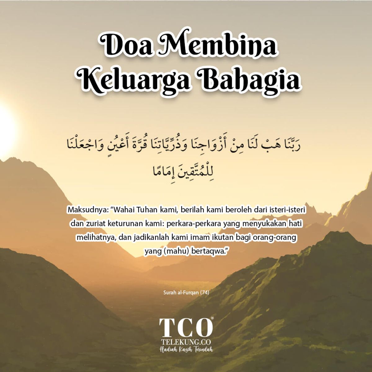 Doa Membina Keluarga Bahagia Telekung Tco