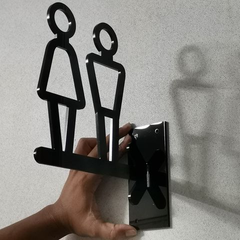 TOILET SIGN, WALL TOILET SIGN, 2 SIDE TOILET SIGN – Youneestore