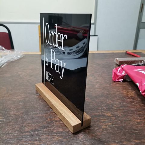 Order here and pay here signage / papan tanda bayar di sini – Youneestore